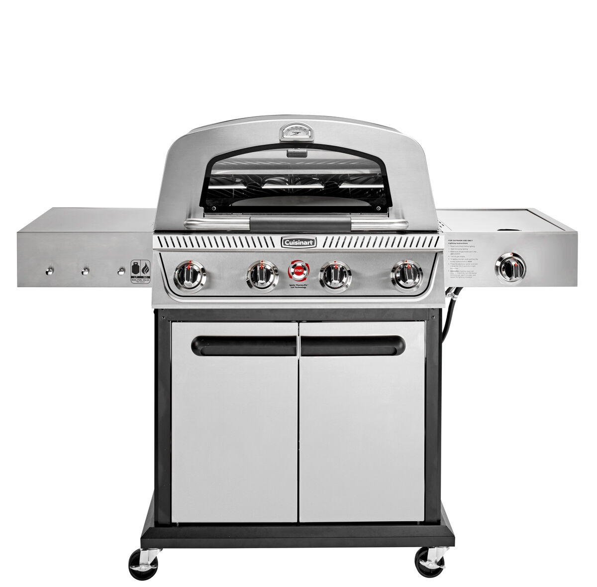 Cuisinart Propel+ Four Burner 3-in-1 Gas Grill (Grill, Griddle, Pizza ...