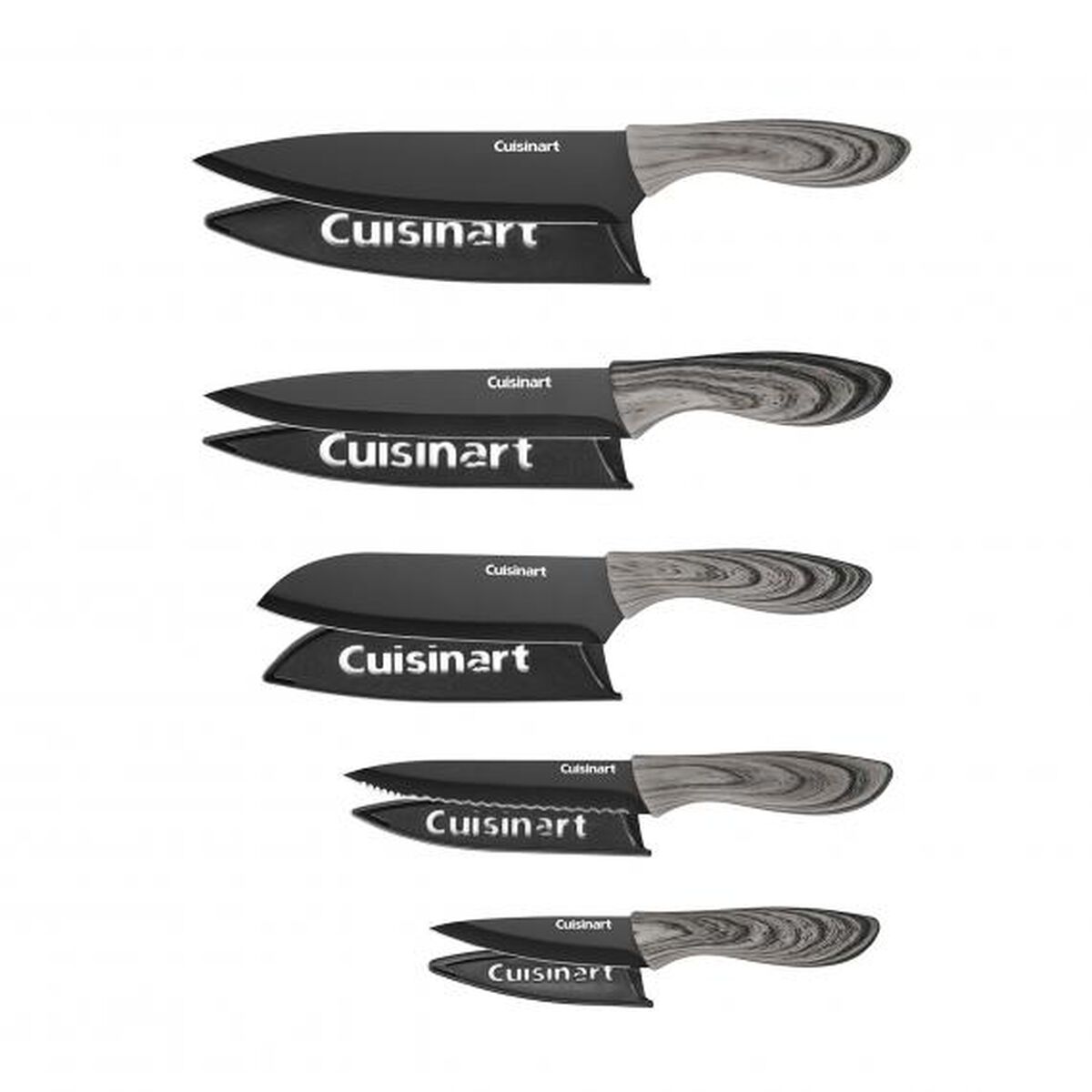 10 Piece Ceramic Coated Knife Set - Faux Wood - Cuisinart