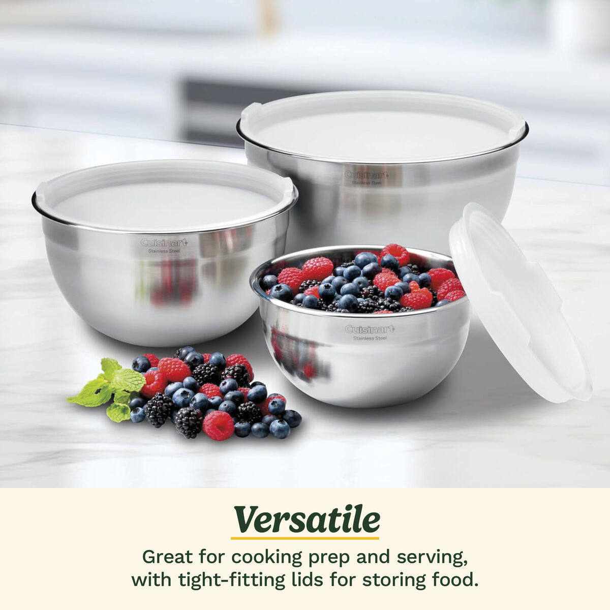 Stainless Steel Mixing Bowls with Lids - Cuisinart