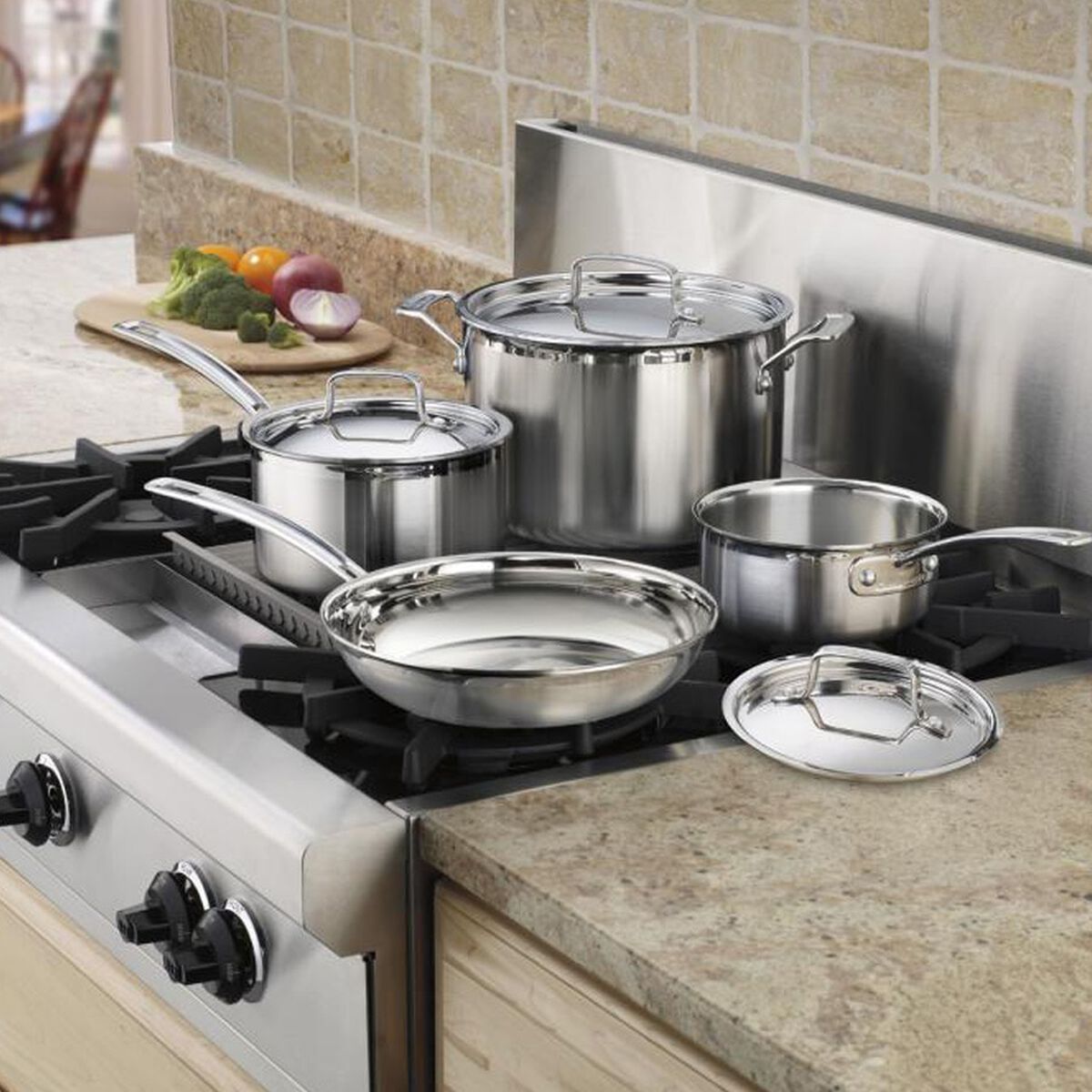 MultiClad Pro Triple Ply Stainless Cookware 7 Piece Set - Cuisinart