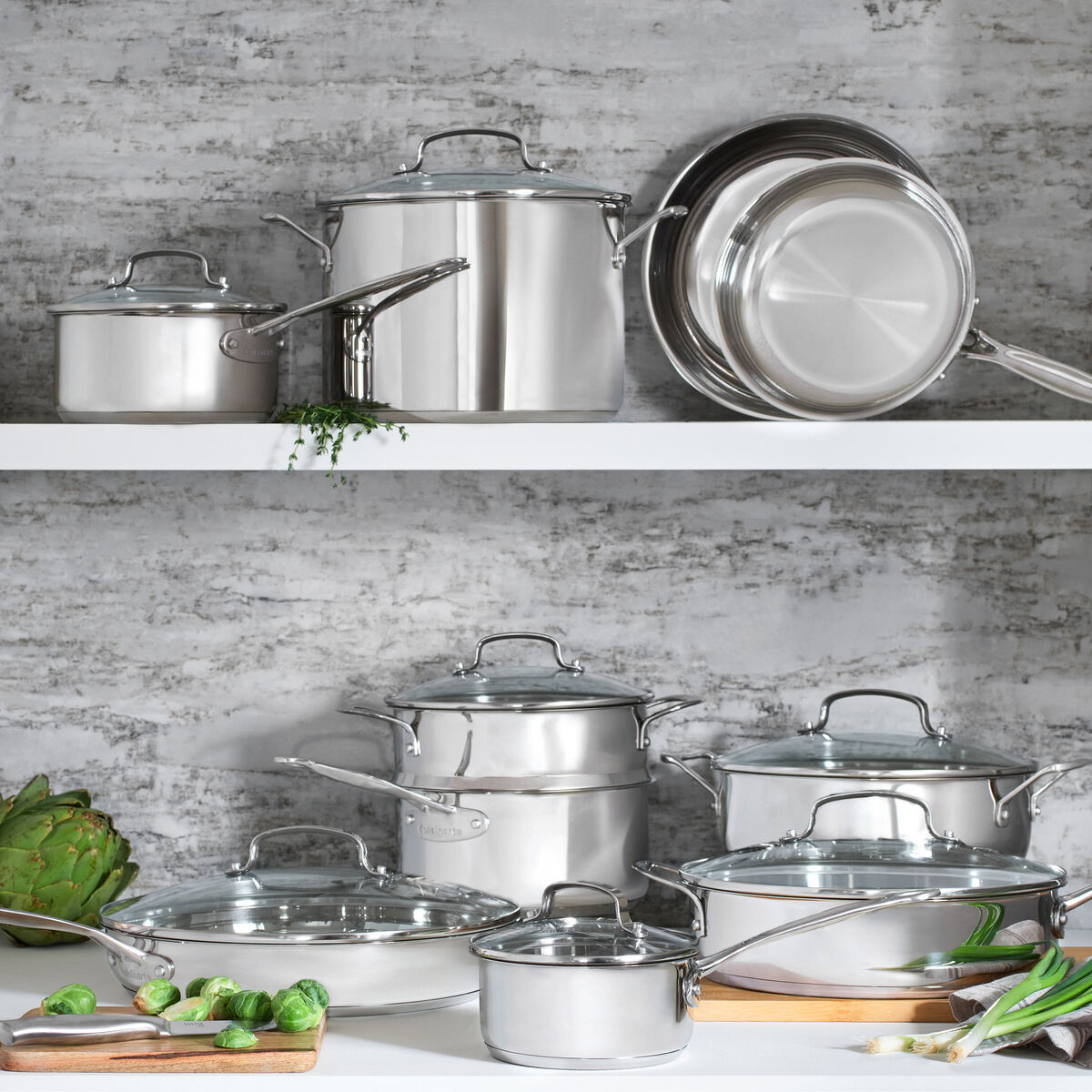 17-Pc Chef's Classic Stainless Cookware Set | $70 - Cuisinart