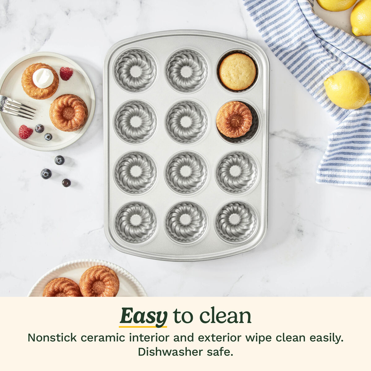 Chef's Classic™ Non-Stick 12-Cup Mini Fluted Cake Pan - Cuisinart
