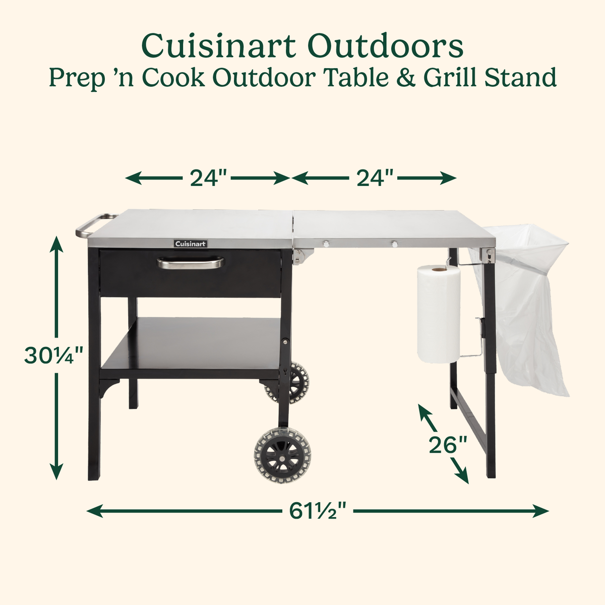 Prep 'n Cook Outdoor Table & Grill Stand | Cuisinart Covers and Stands