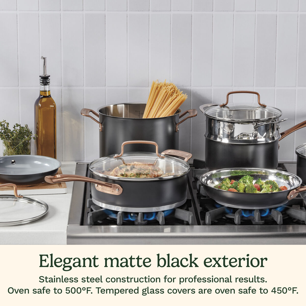 11pc Matte Black Elegance Cookware Set - Cuisinart