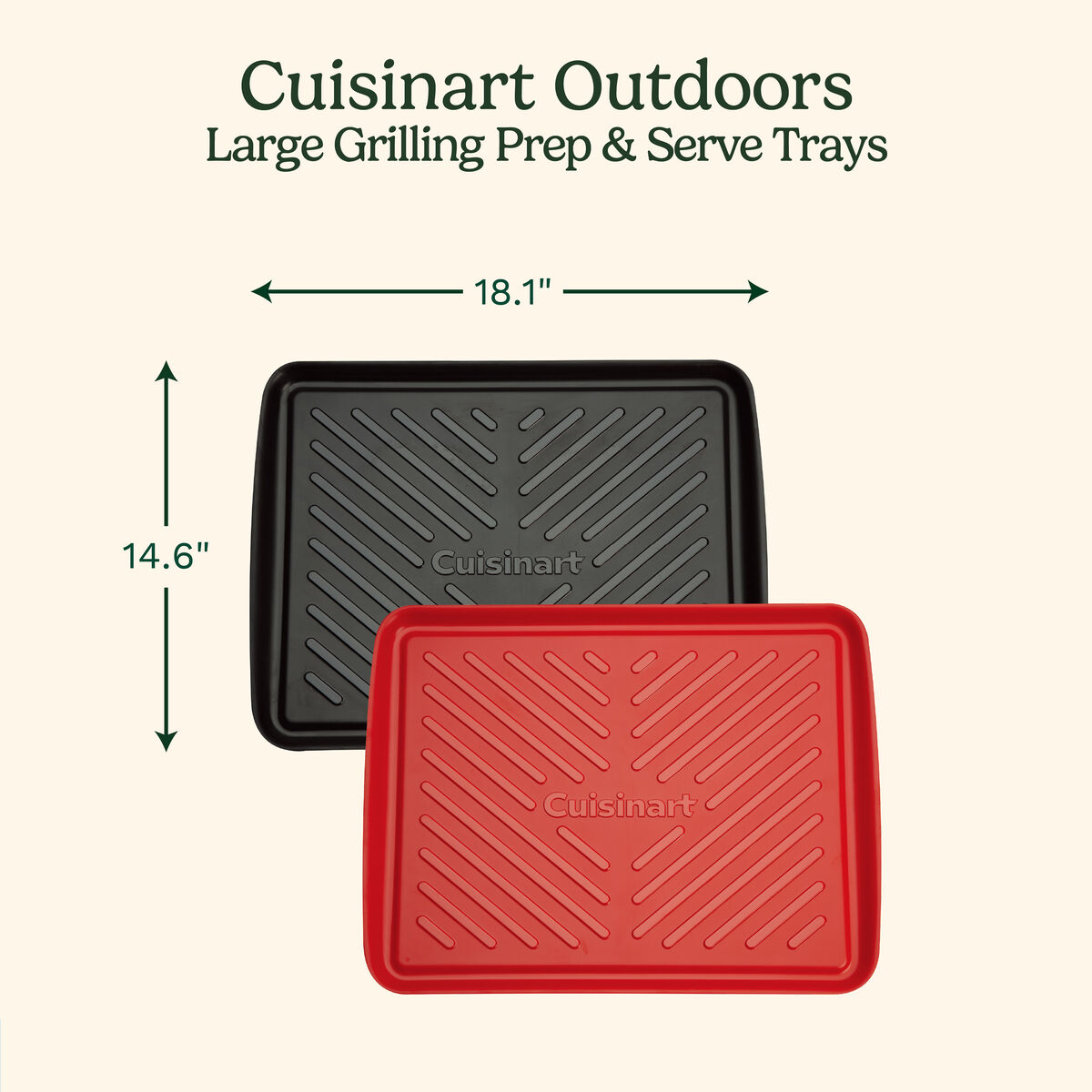 Grilling Prep and Serve Melamine Trays -Large - Cuisinart