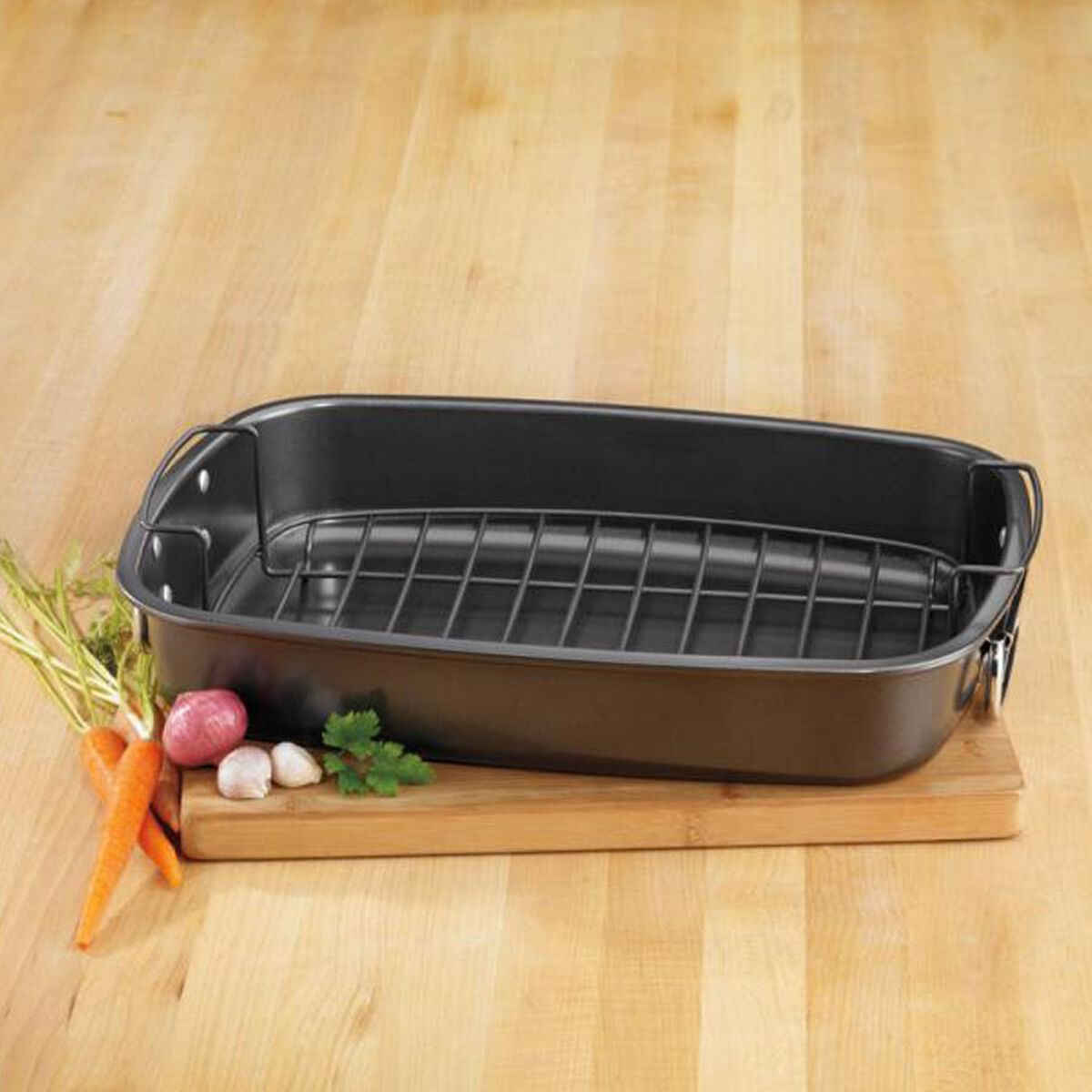 flat roasting rack pan