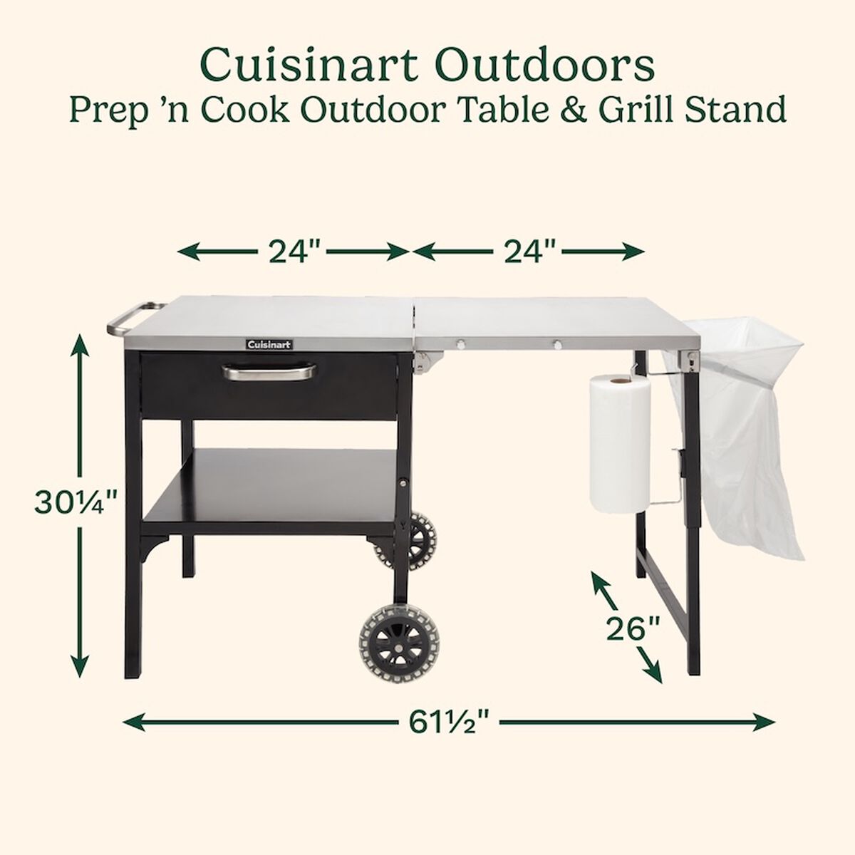 Prep 'n Cook Outdoor Table & Grill Stand | Cuisinart Covers and Stands