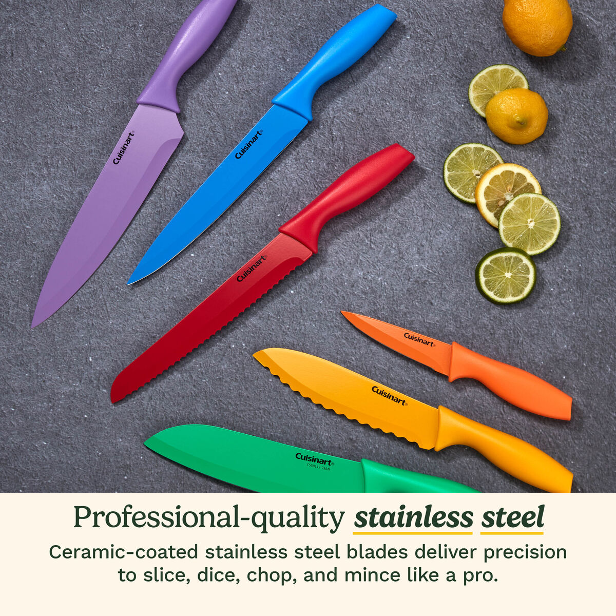 12 Piece Nonstick Color Knife Set with Blade Guards - Cuisinart