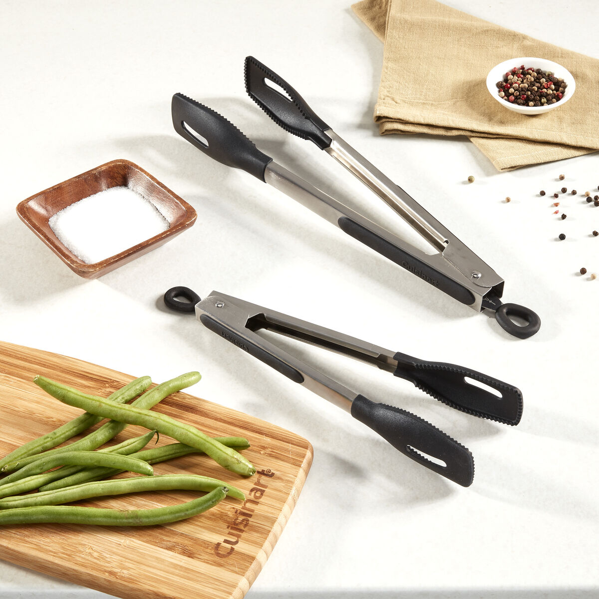 12" Squared Head Silicone Tongs - Cuisinart