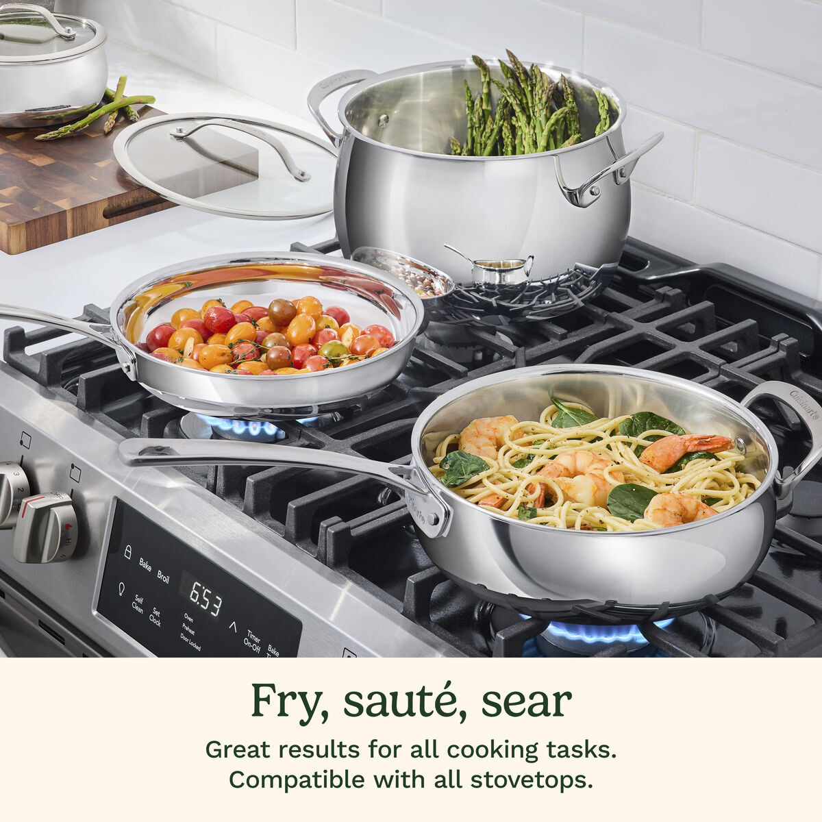 PureClad™ Triple-Ply 12" Stainless Steel Skillet with Helper Handle and ...