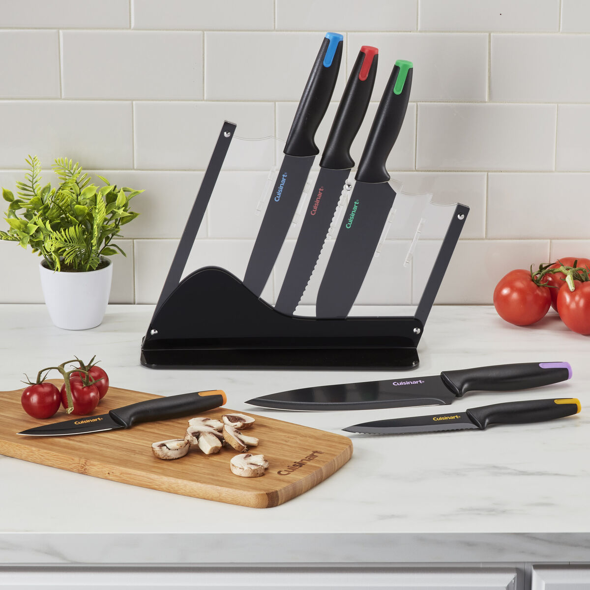 7pc Ceramic Coated Cutlery Set in Acrylic Block - Cuisinart