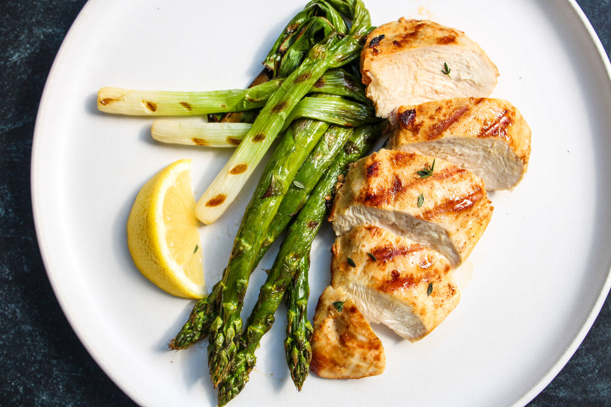Grilled Spring Chicken with Asparagus