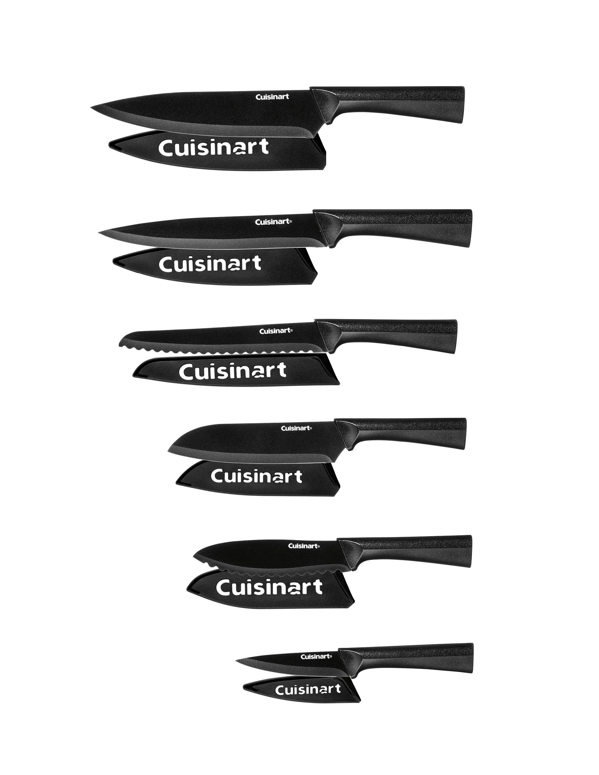 12 piece Black Metallic Coated Knife Set with Blade Guards - Cuisinart
