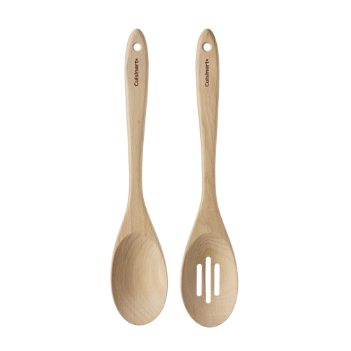 Beechwood 2pc Spoon Set (Solid and Slotted) - Cuisinart